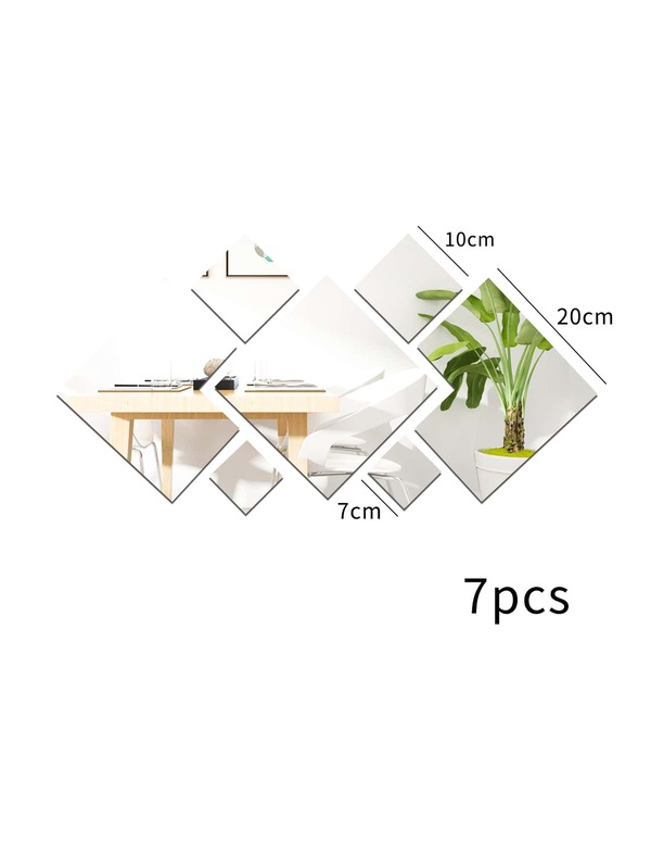 7pcs Square Mirror Surface Wall Sticker | SHEIN USA