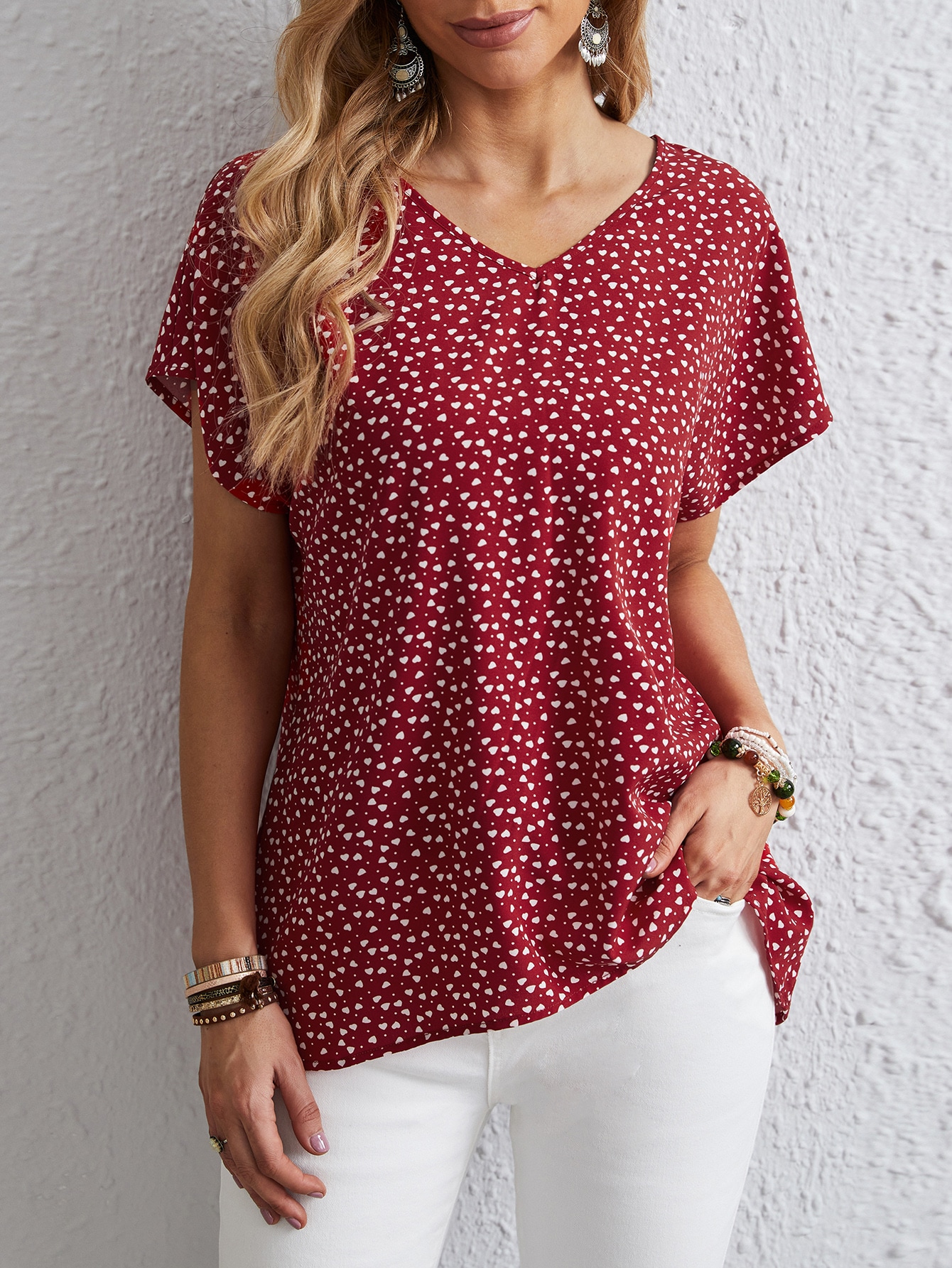 Top con estampado de corazón