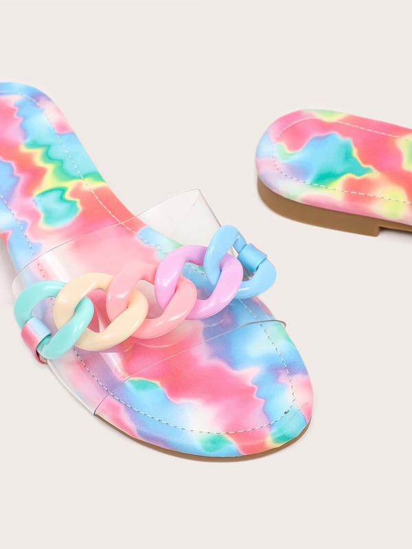 Colorful Chain Decor Slide Sandals | SHEIN USA