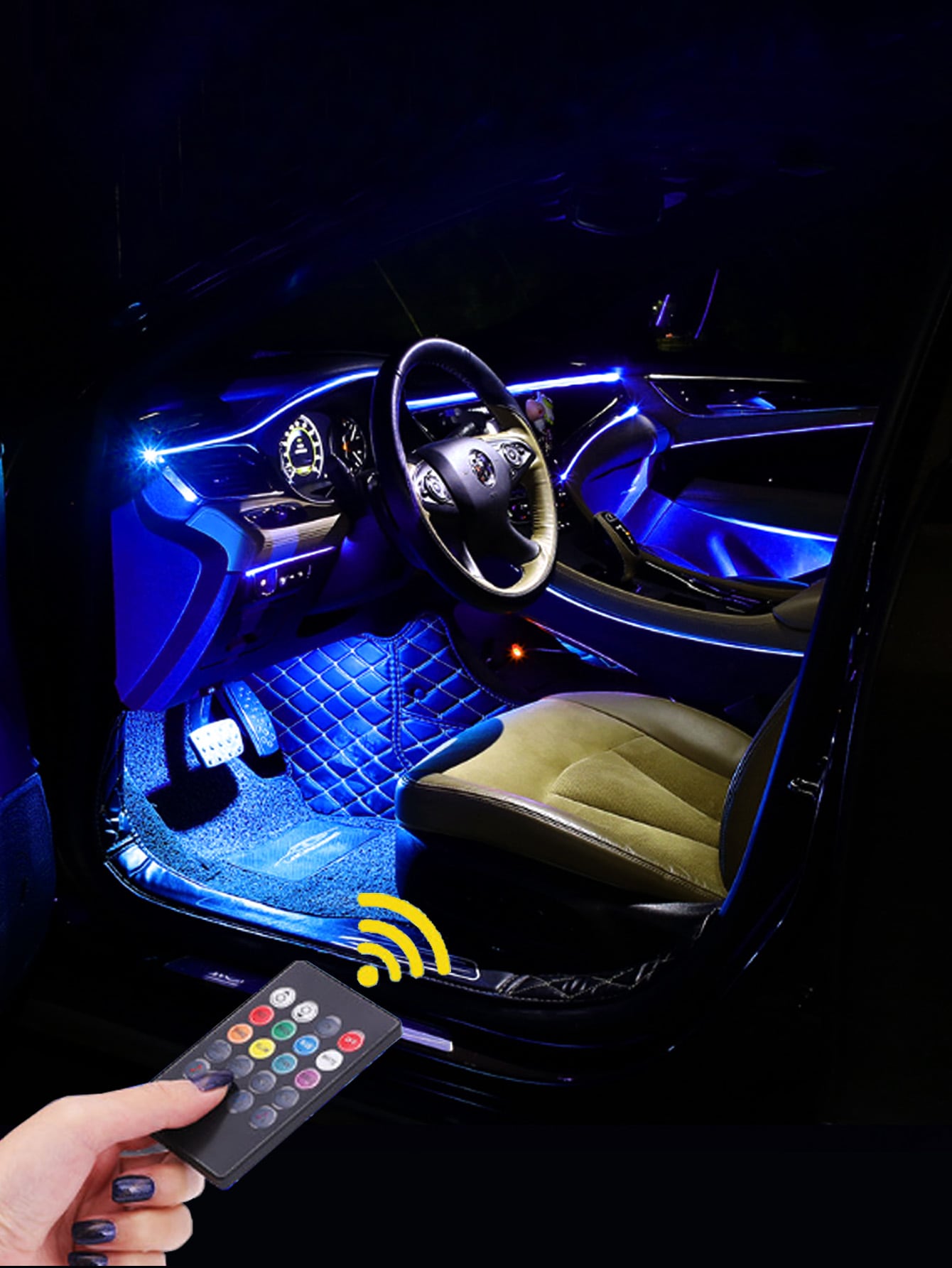 1pc 7 Color LED Car Light