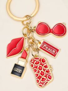 Schlüsselanhänger in Lippenstift-Form aus Legierung, elegantes Geschenk ...