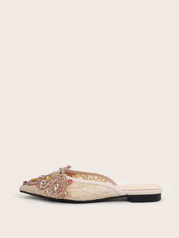 Rhinestone Decor Flat Mules | SHEIN UK