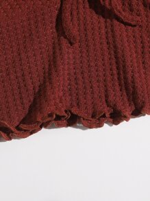 SHEIN EZwear Camiseta tejida con nudo delantero ribete en forma de ...