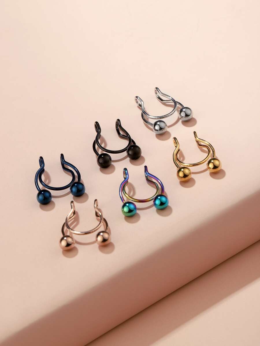 6pcs Minimalist Nose Cuff | SHEIN USA