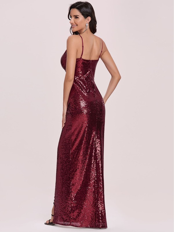 EVER-PRETTY Surplice Neck Wrap Sequin Cami Prom Dress | SHEIN USA