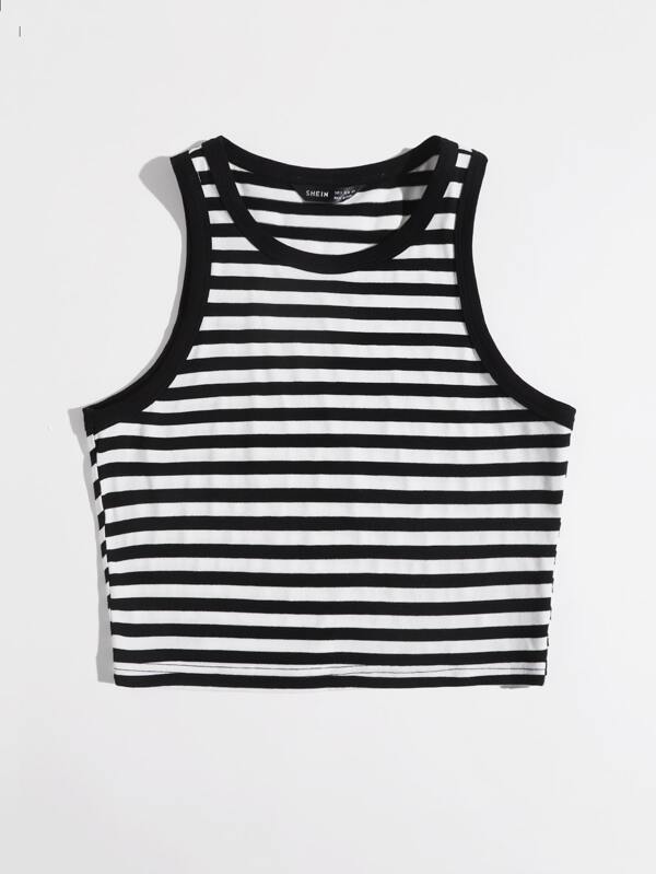 Shein Ezwear Contrast Binding Striped Tank Top Shein Usa