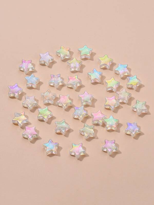 DIY Environmental Transparent Acrylic Beads Star AB Color Clear AB Star ...
