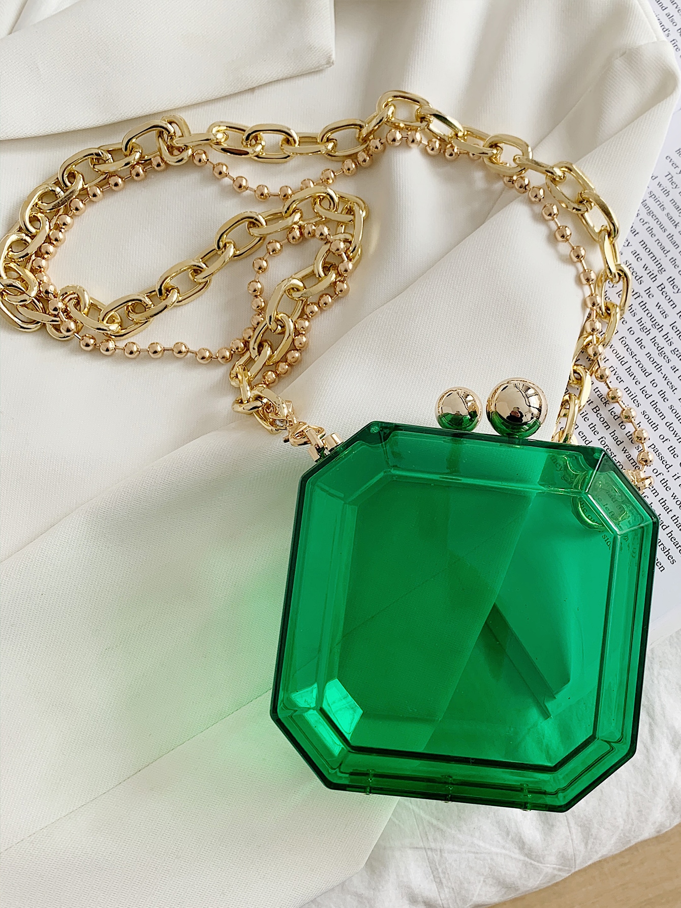 Mini Clear Chain Box Bag