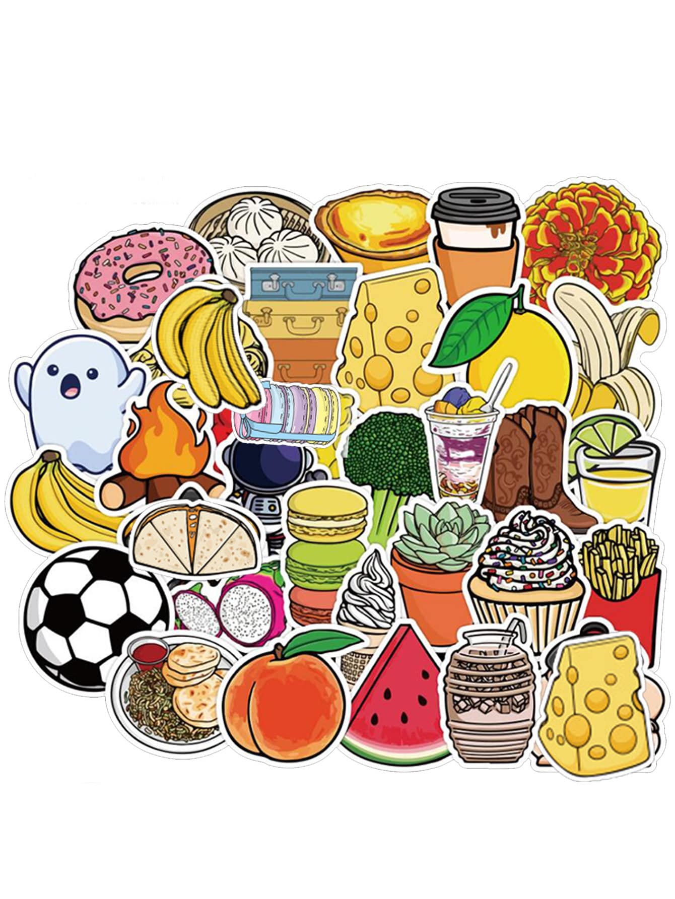 50pcs Food Print Sticker