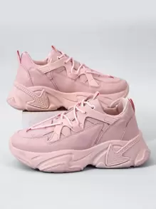 Lace-up Front Chunky Low-top Sneakers | SHEIN USA