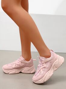Lace-up Front Chunky Low-top Sneakers | SHEIN USA