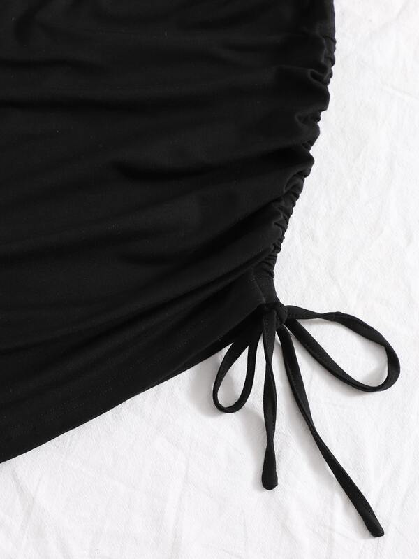 Drawstring Side Tube Top & Skirt Set | SHEIN EUR