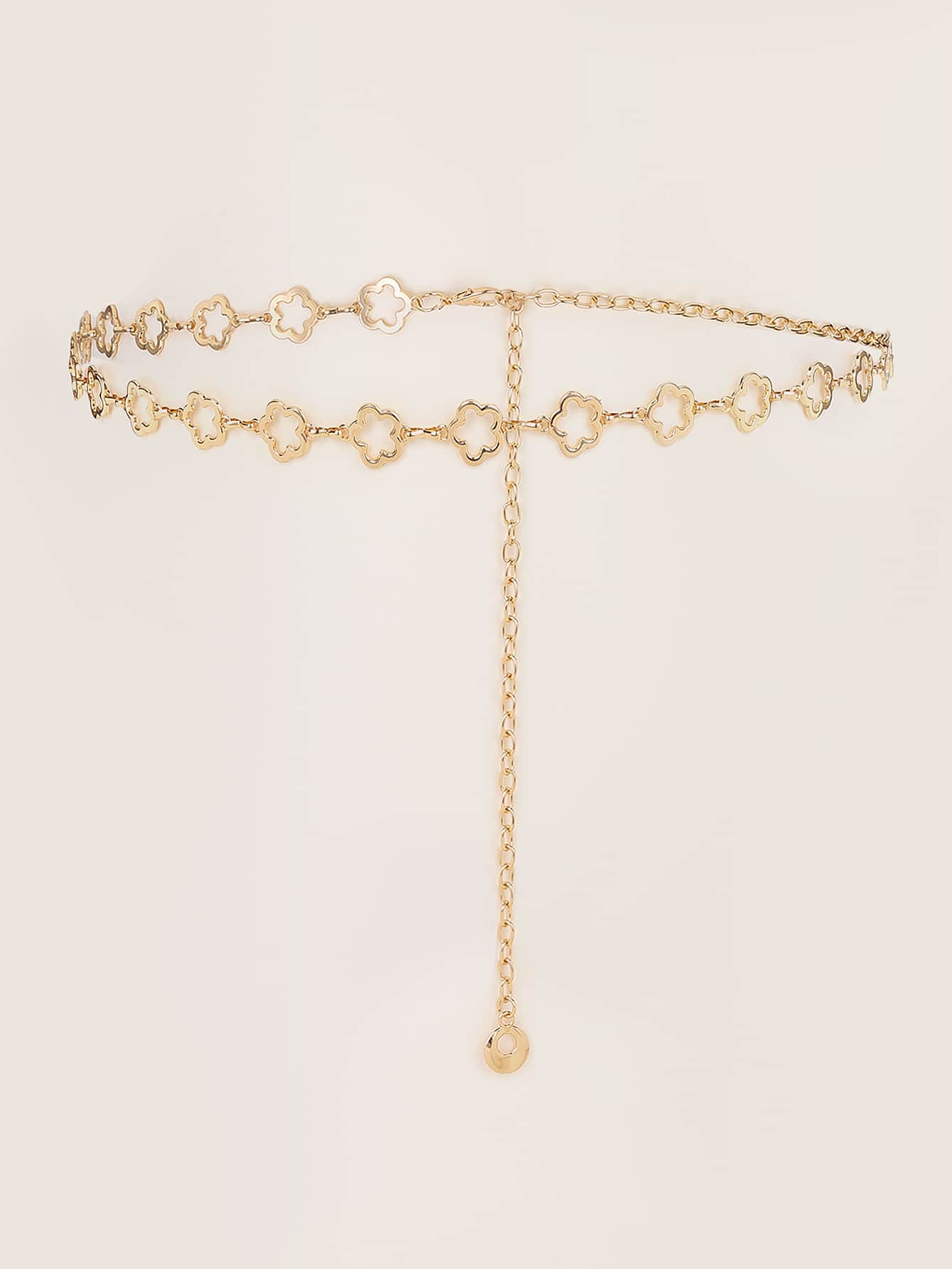 Cinto de corrente com design floral