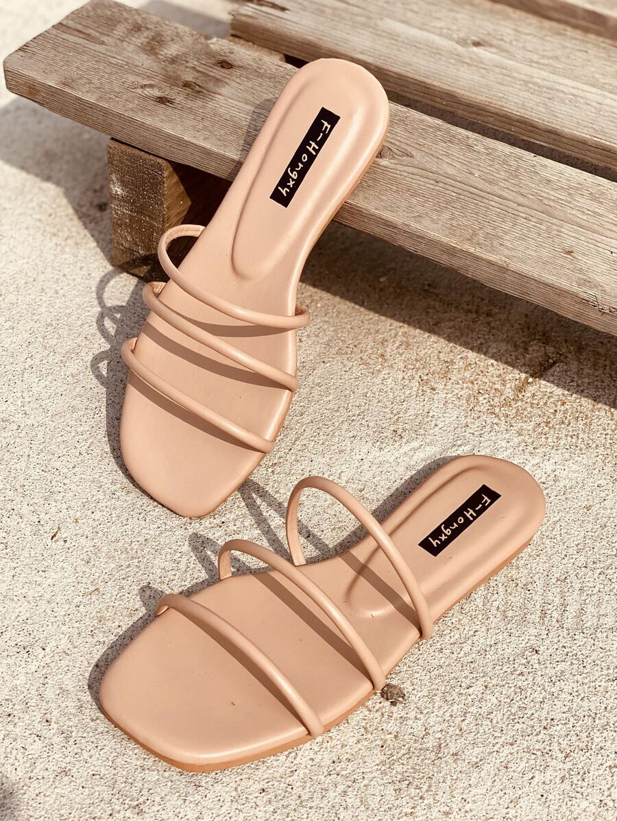 Minimalist Strappy Slide Sandals | SHEIN USA