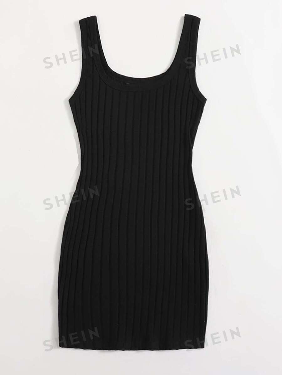 SHEIN Essnce Rib-knit Bodycon Dress | SHEIN
