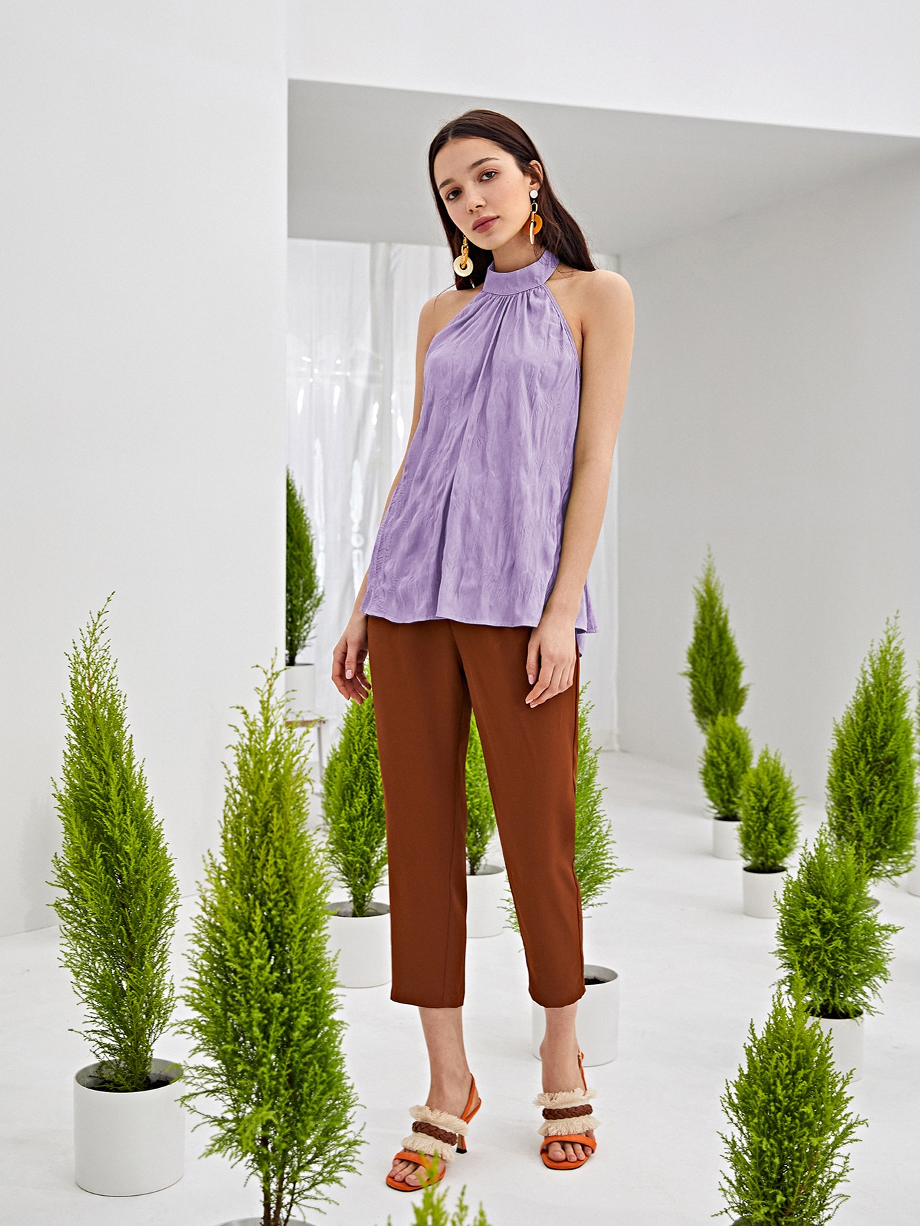 SHEIN Open Back Halter Top | SHEIN USA