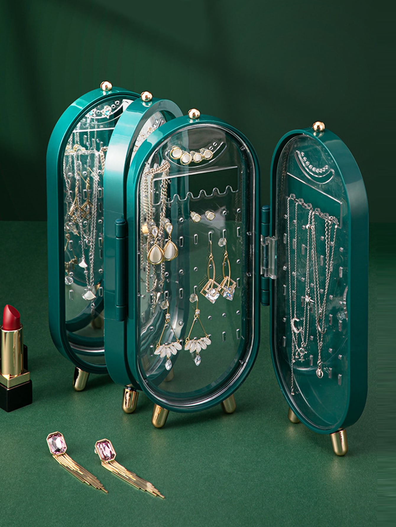 1pc Desktop Collapsible Jewelry Box