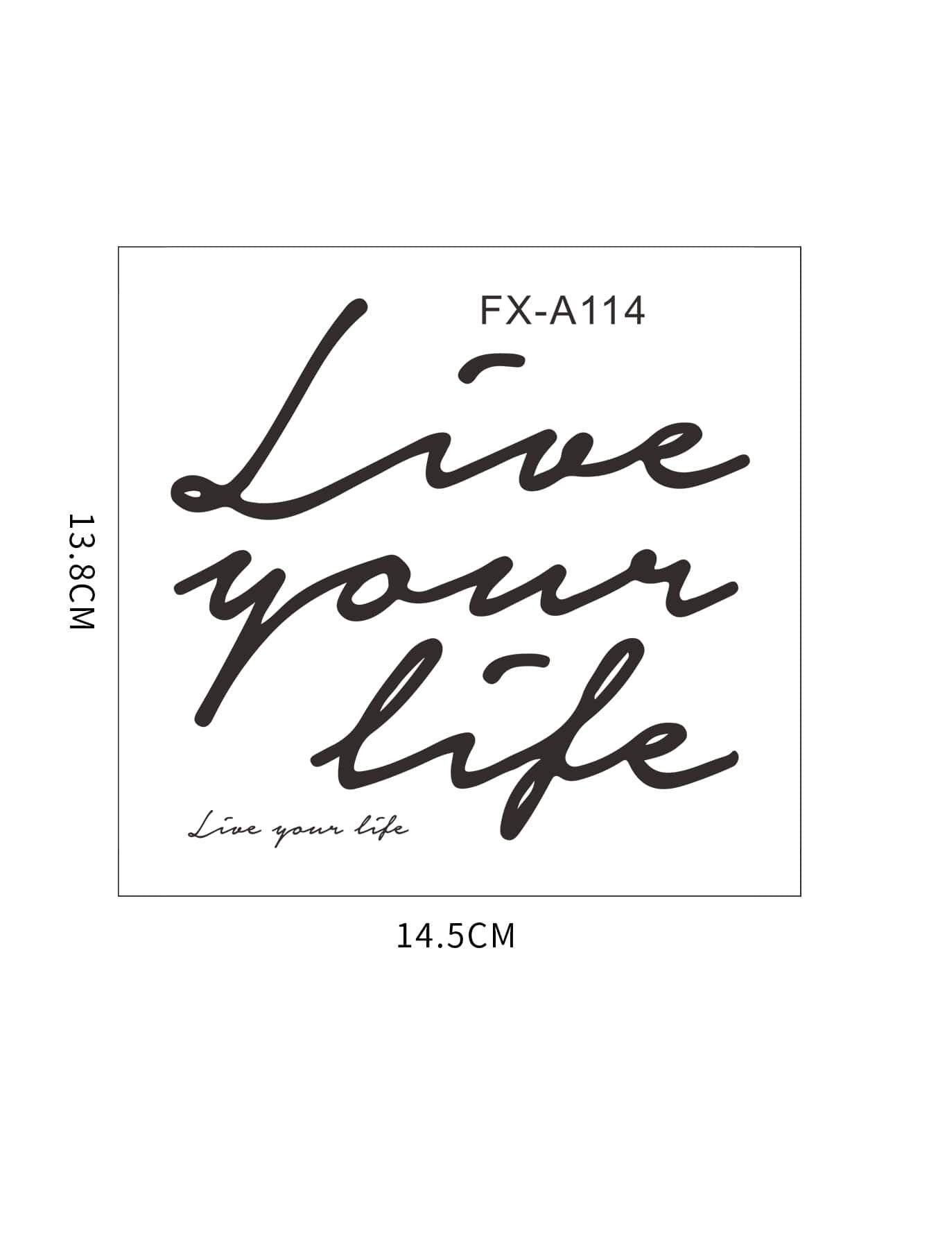 Slogan Graphic Wall Sticker, Black PVC Slogan Wall Art Decal For Home ...