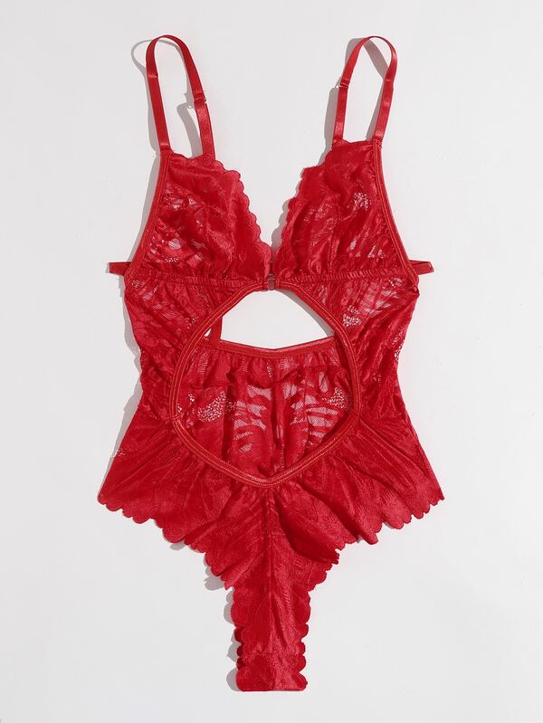 Es Esto Lo Nuevo de Body teddy con encaje floral con abertura ?? | ROMWE