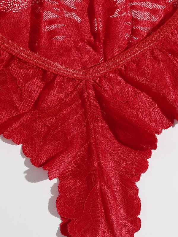 Es Esto Lo Nuevo de Body teddy con encaje floral con abertura ?? | ROMWE