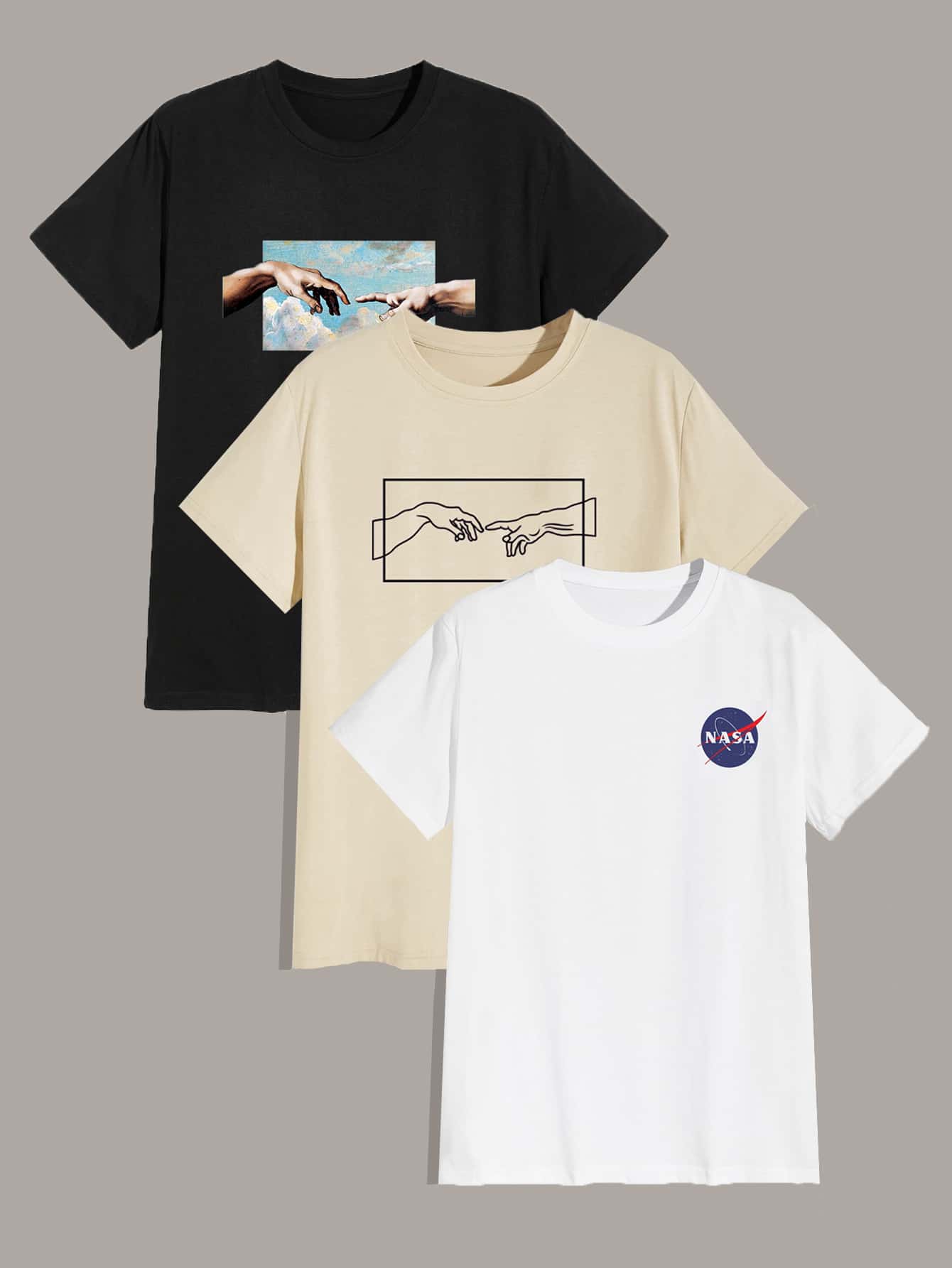 Manfinity Hypemode Men 3pcs Letter And Figure Graphic Tee | SHEIN USA