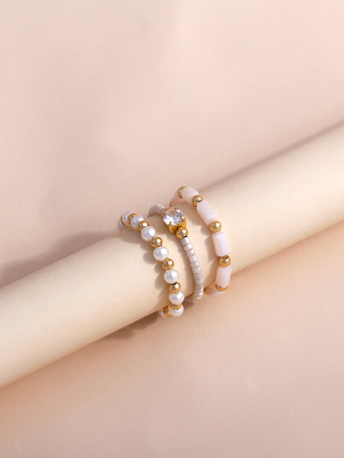 3pcs Beaded Ring | SHEIN USA