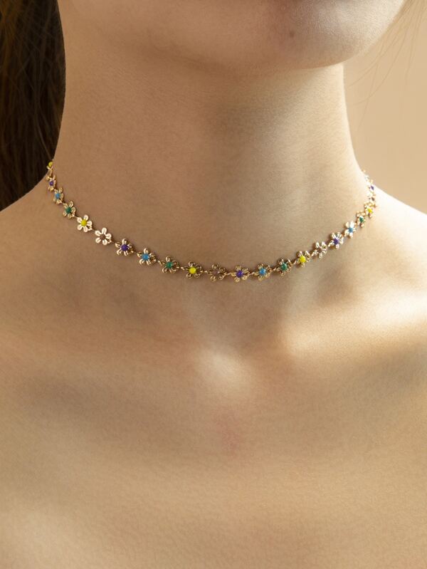 Flower Decor Necklace | SHEIN USA