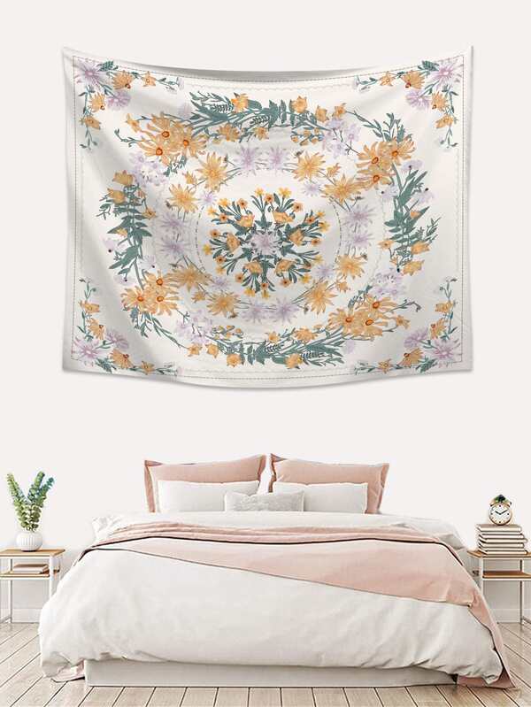 Wreath Print Tapestry | SHEIN USA