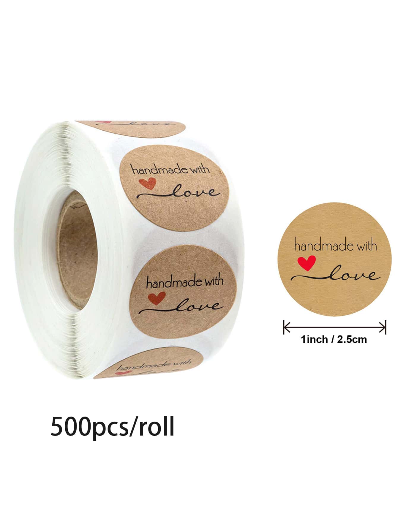 500pcs/Set Kraft Paper Sticker Homemade With Love Stickers For Envelope ...