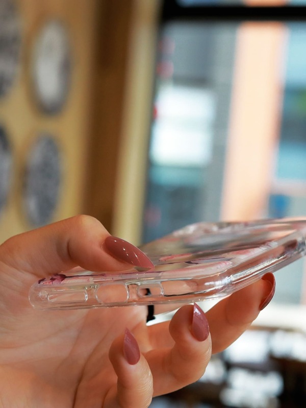 Flower Pattern Clear Phone Case | SHEIN USA
