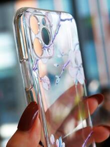 Flower Pattern Clear Phone Case | SHEIN USA
