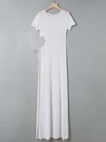 Drawstring Split Side Cover Up, For Summer Beach Vacation | SHEIN USA