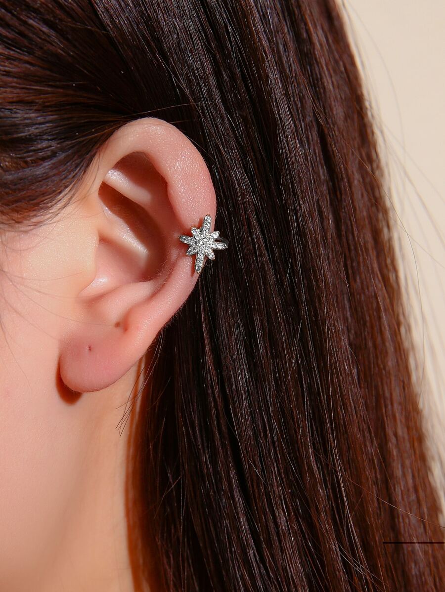 Cubic Zirconia Design Ear Cuff | SHEIN USA
