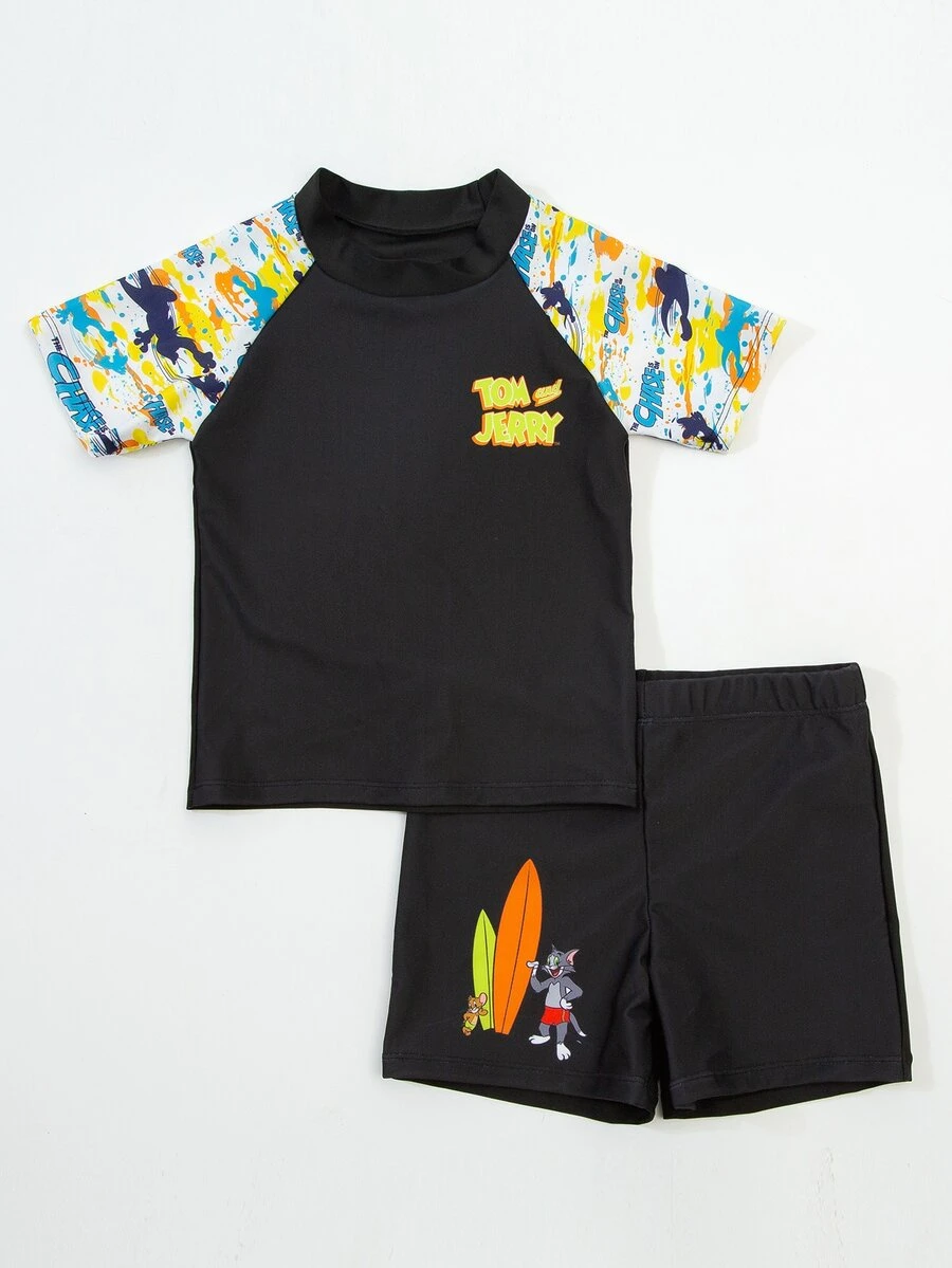 TOM & JERRY X SHEIN Traje De Baño Gráfico De Dibujos Animados Para Niño ...