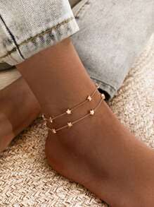 Star Decor Layered Anklet | SHEIN USA