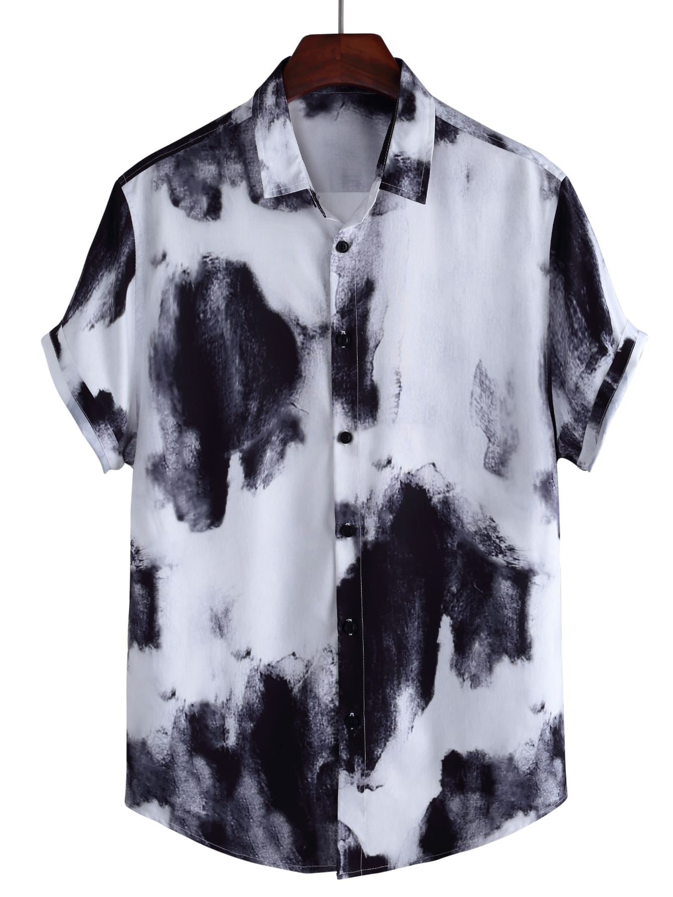 Men Tie Dye Button Up Shirt