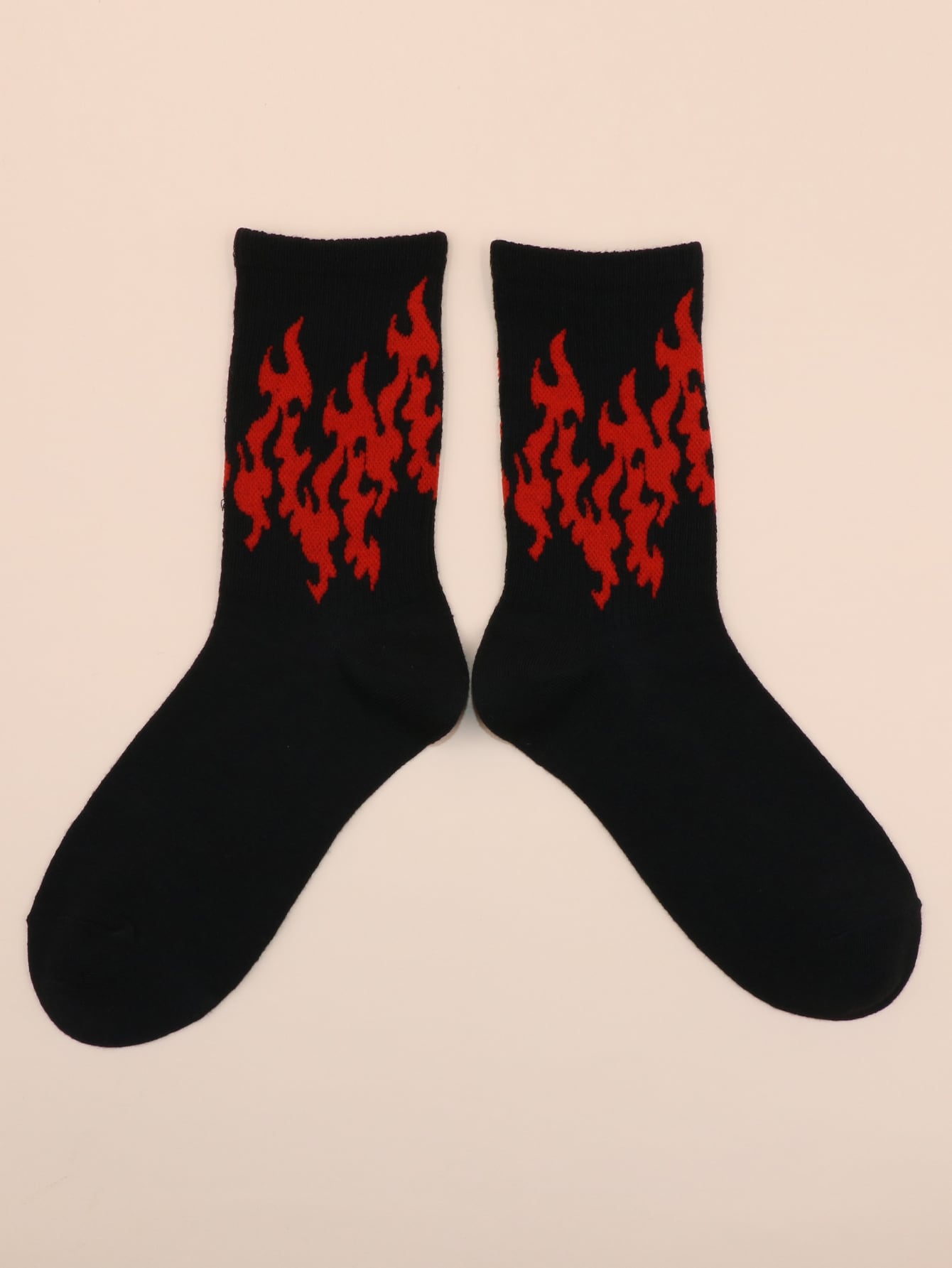 Men Flame Print Socks
