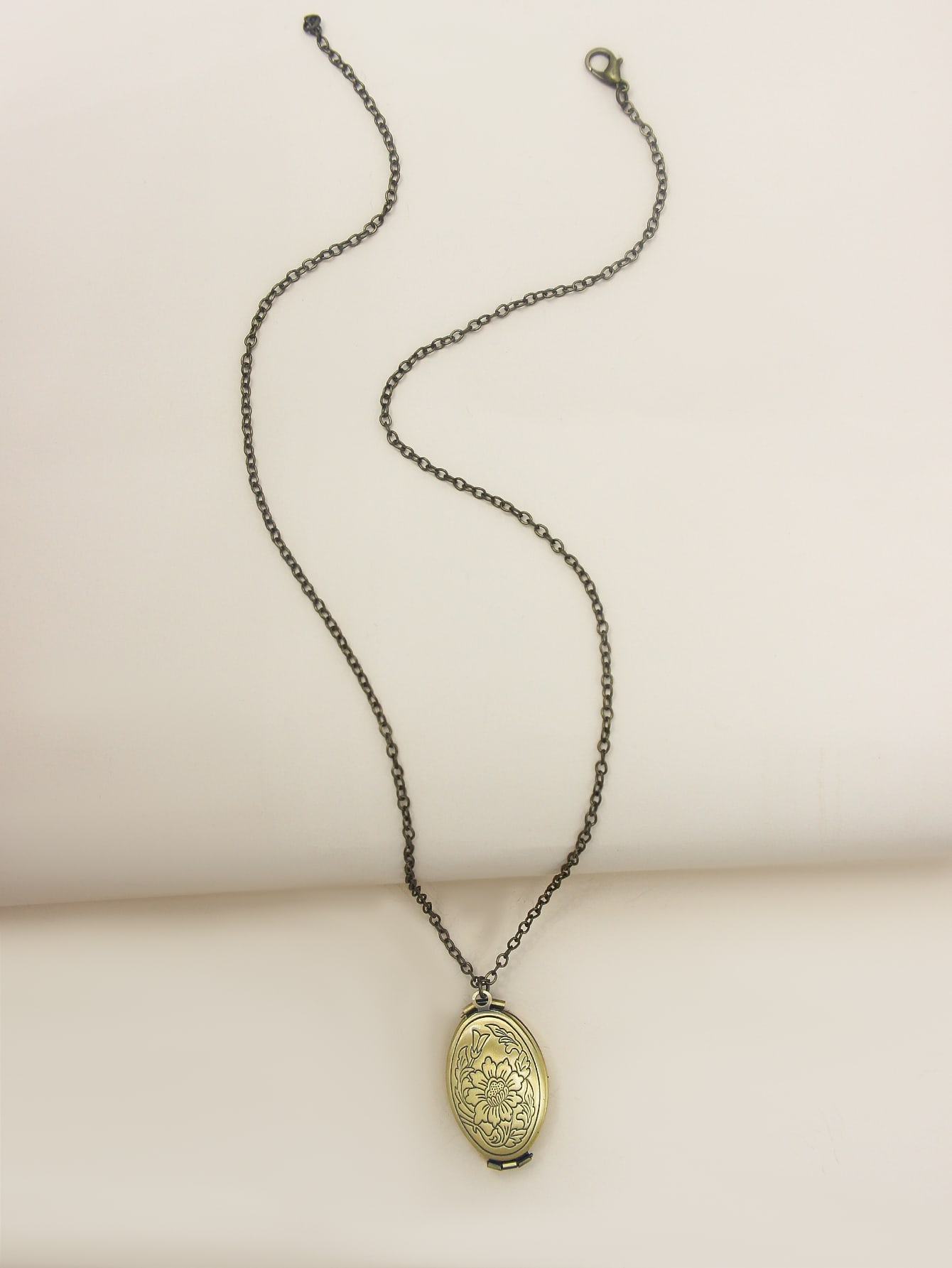 Open Locket Geometric Charm Necklace