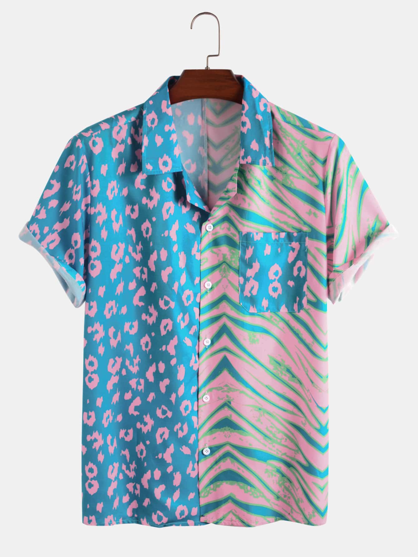Manfinity Men Spliced Button Up Shirt | SHEIN USA