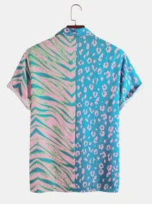 Manfinity Men Spliced Button Up Shirt | SHEIN USA