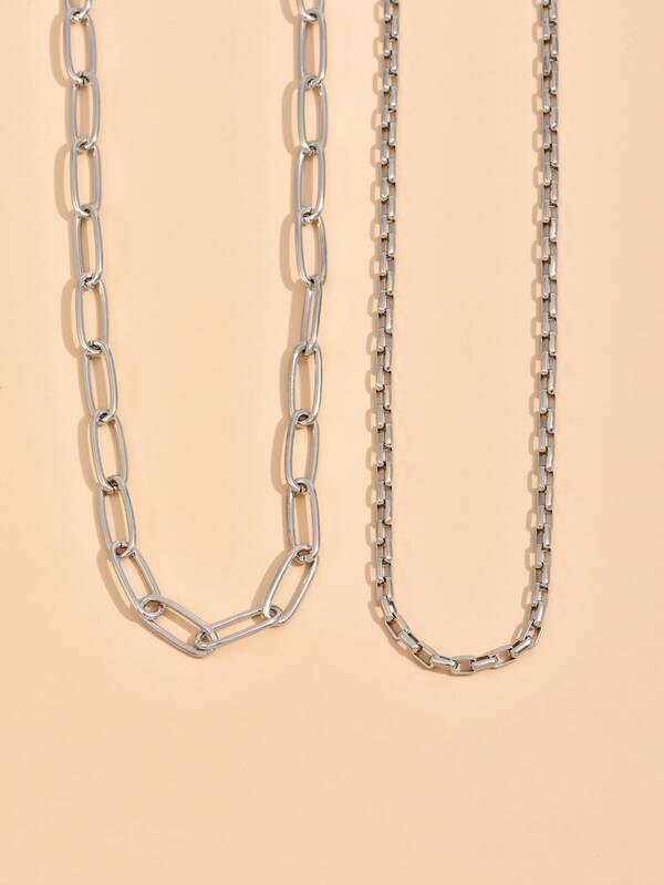 2pcs Minimalist Chain Necklace | SHEIN