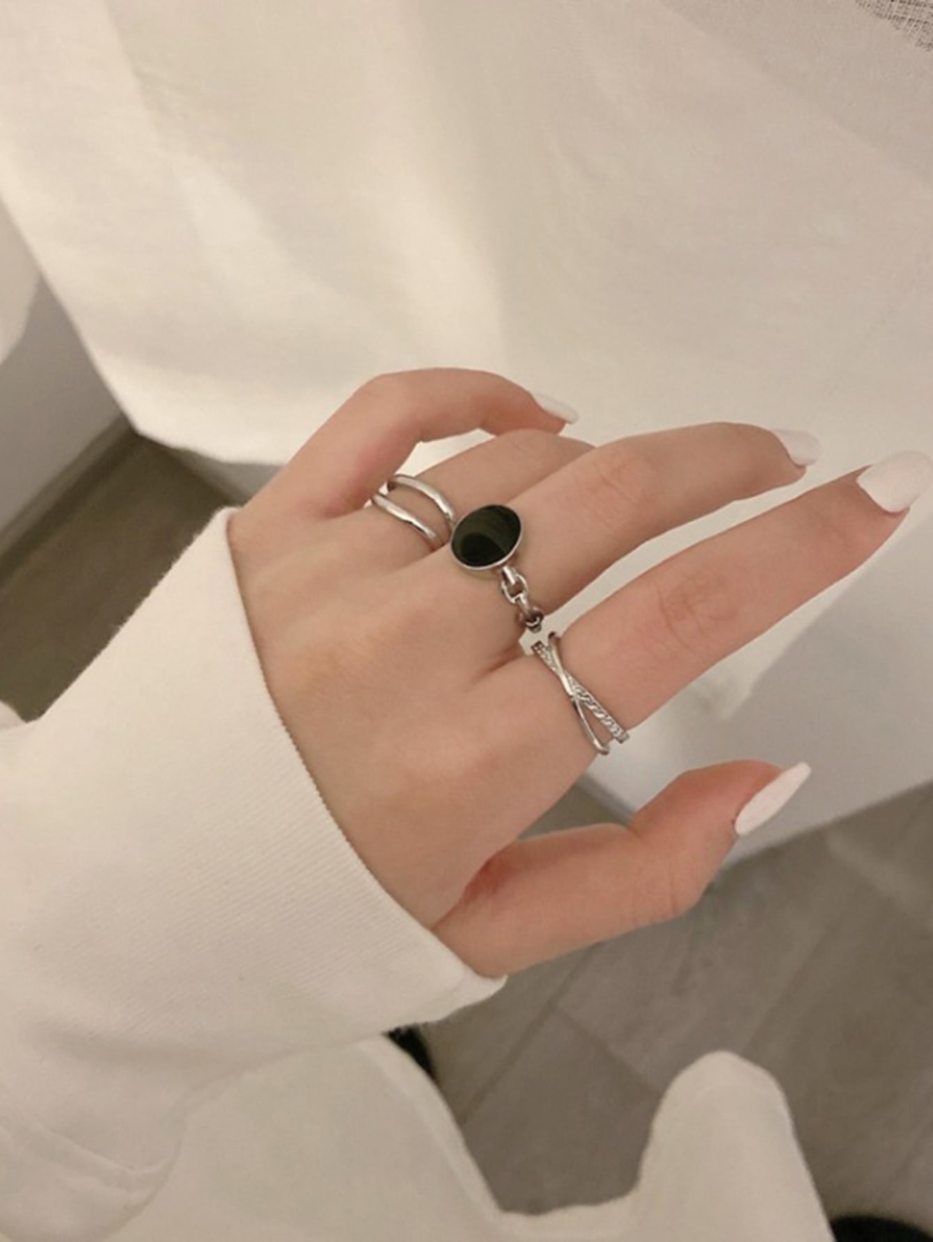 3 piezas anillo simple