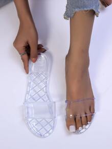 Clear Minimalist Open Toe Slides | SHEIN USA