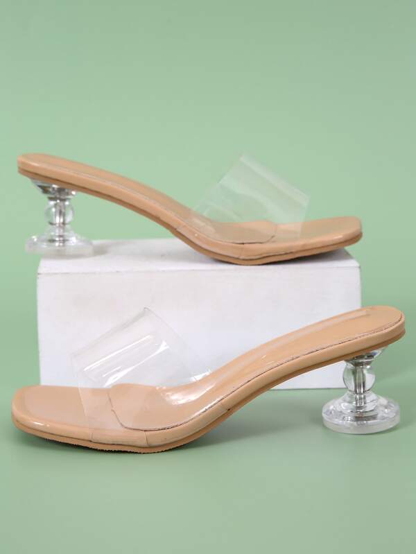 Clear Sculptural Heeled Mules | SHEIN USA