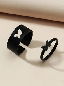 2pcs Butterfly Detail Ring | SHEIN USA