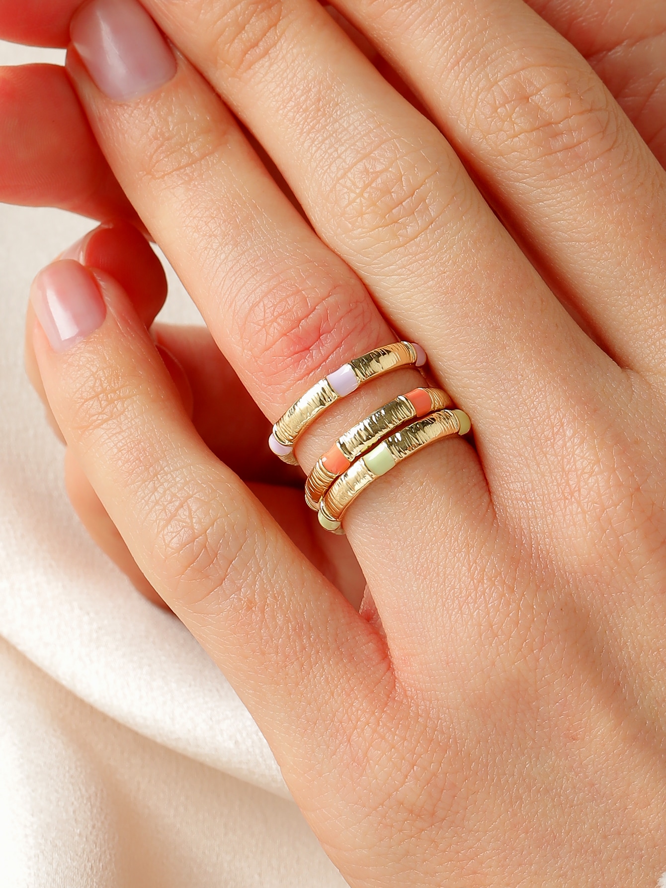 3 piezas anillo simple