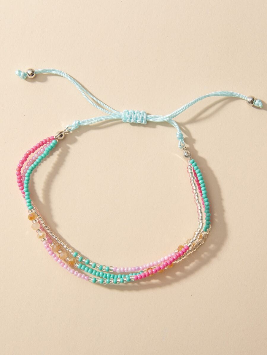 Colorblock Beaded Bracelet | SHEIN