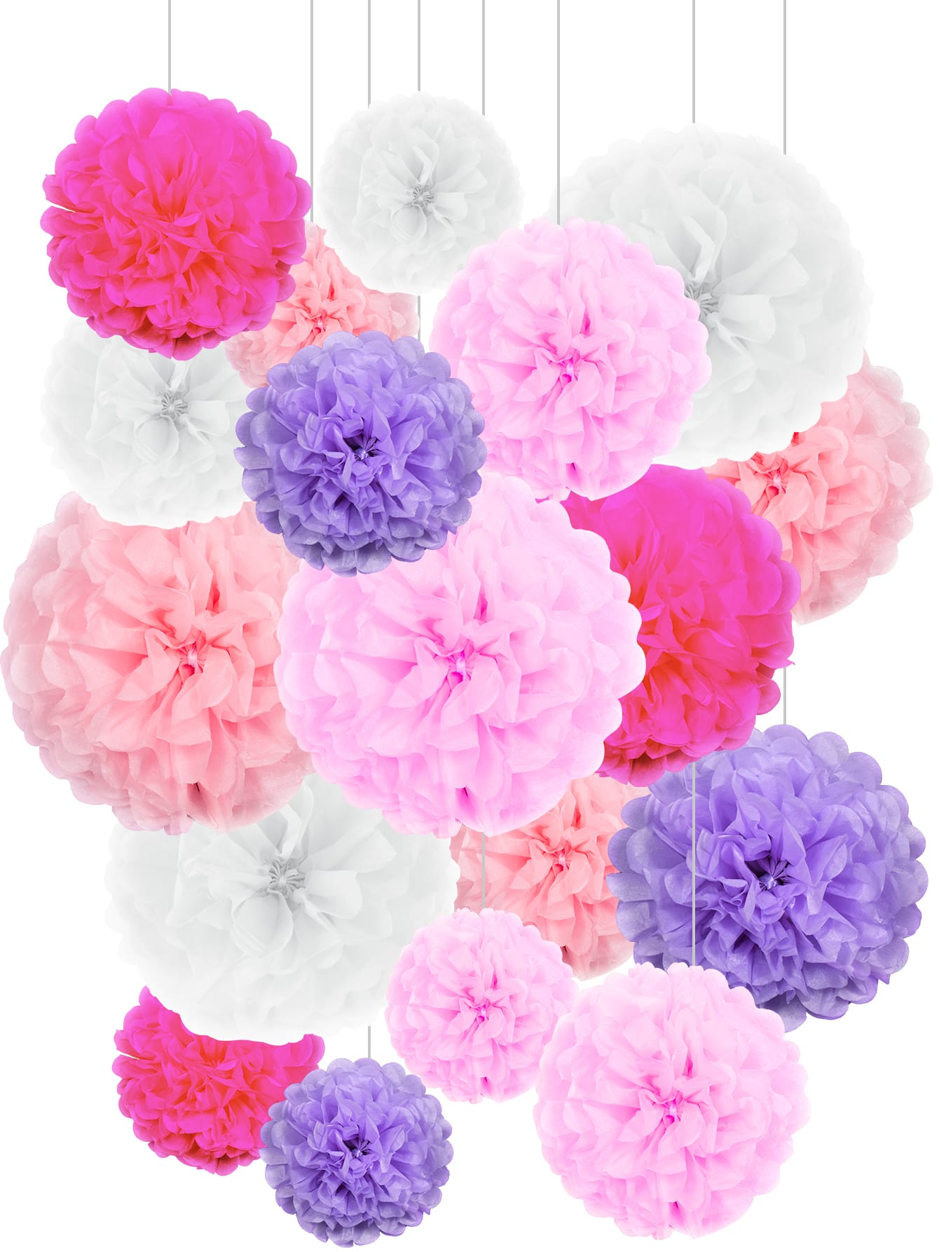 20pcs Decorative Paper Pull Flower