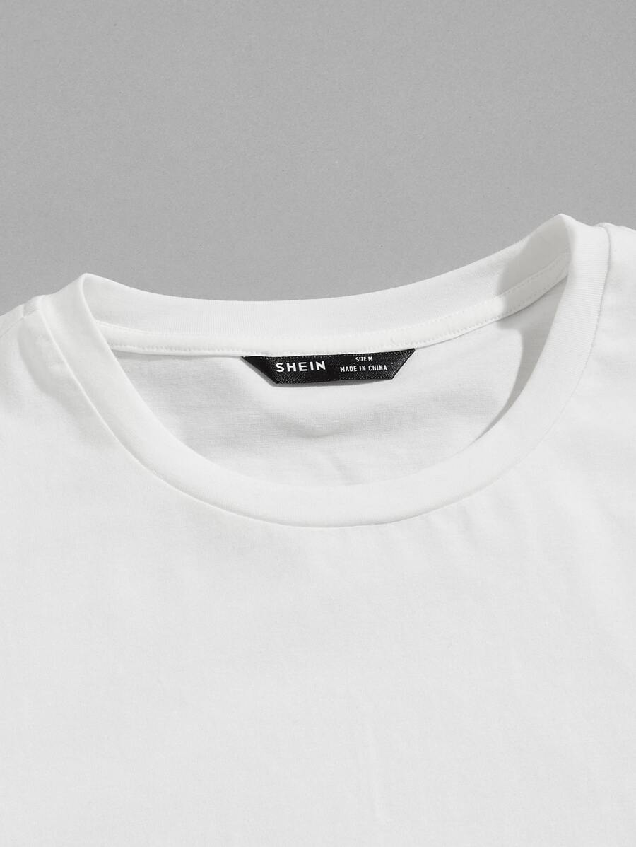 Manfinity Basics Men Cotton Round Neck Solid Tee | SHEIN USA