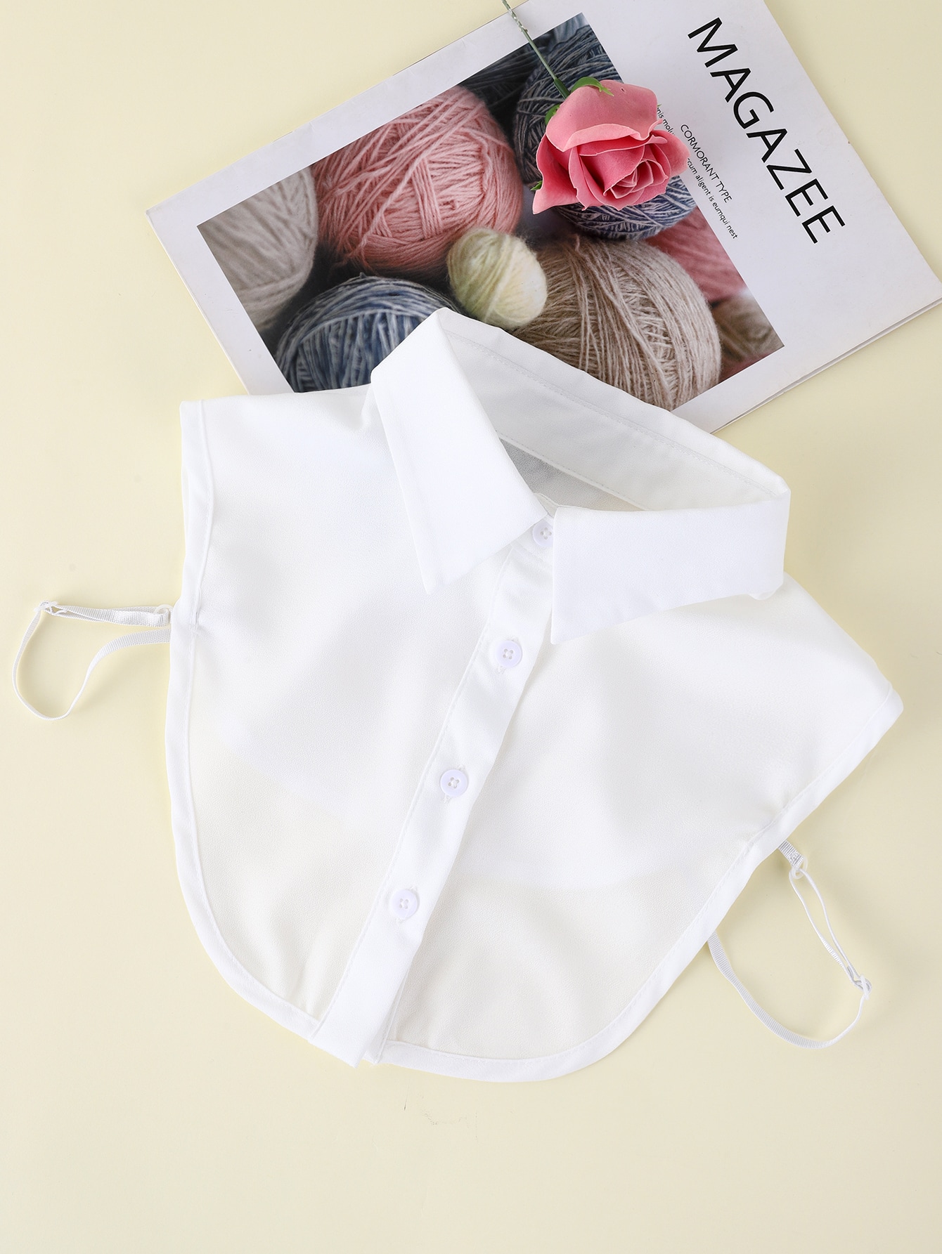 Button Detail Dickey Collar